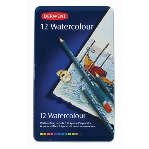 DERWENT WATERCOLOUR PENCILS TIN OF 12'S | Independent Office Solutions