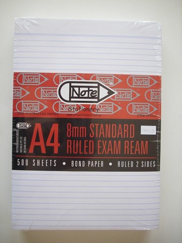 EXAM PAPER A4 8MM RULED BOTH SIDES REAM OF 500 SHEETS 60GSM ...
