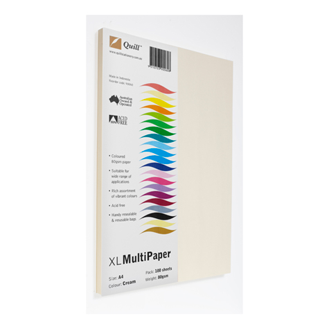 QUILL OFFICE PAPER A4 80GSM CREAM PACK 100 | Independent Office Solutions