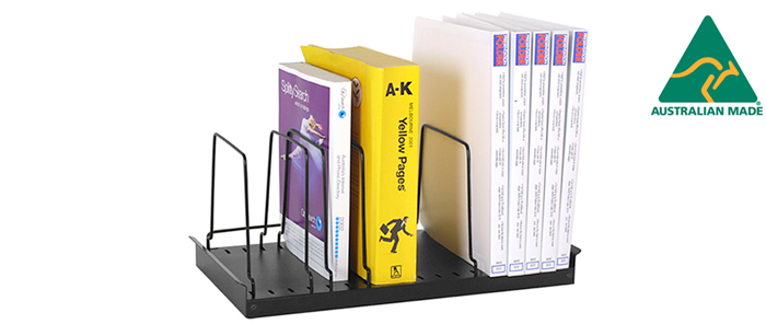 RACK OF STEEL ADJUSTABLE BOOK RACK WITH 6 WIRE SUPPORT DIVIDERS ...