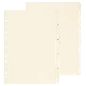 DELI A4 WHITE PUNCHED 5 TAB BOARD DIVIDER | Independent Office Solutions