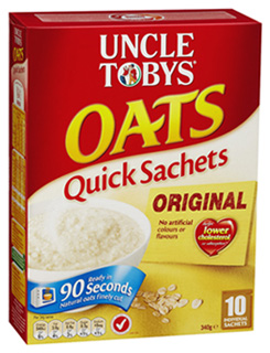 UNCLE TOBY'S OATS QUICK SACHET'S CEREAL ORIGINAL PKT 10 | Independent ...